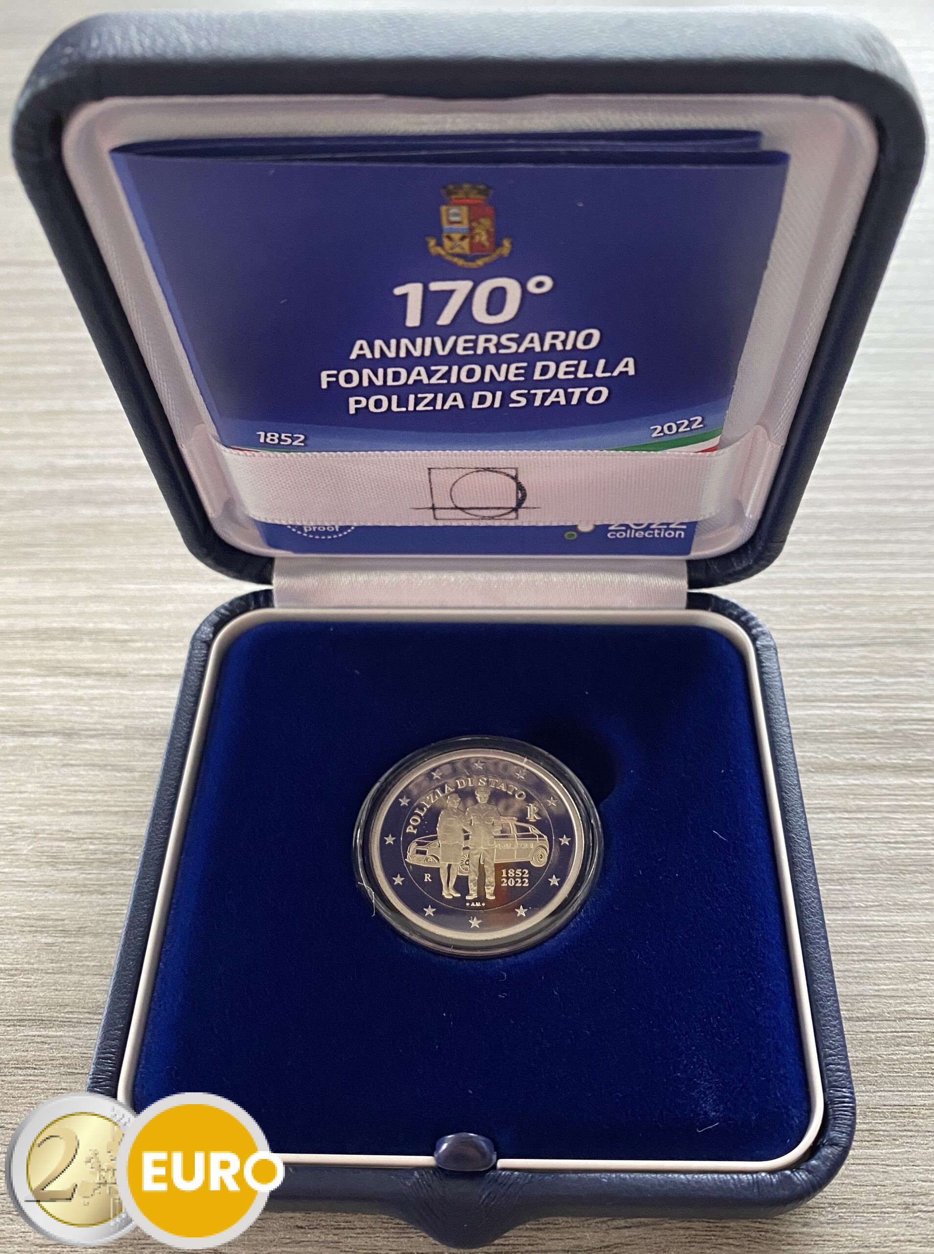 Italy 2022 2 euro 170 years of state police BE Proof | Euronotes.be