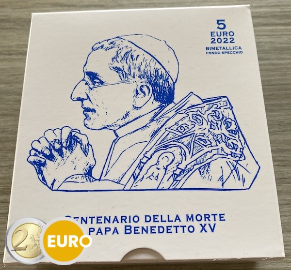 Vatican 2022 5 euros Benoît XV BE Proof | Euronotes.be