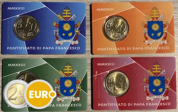 Vaticaan 2023 50 cent en postzegel coincards | Euronotes.be