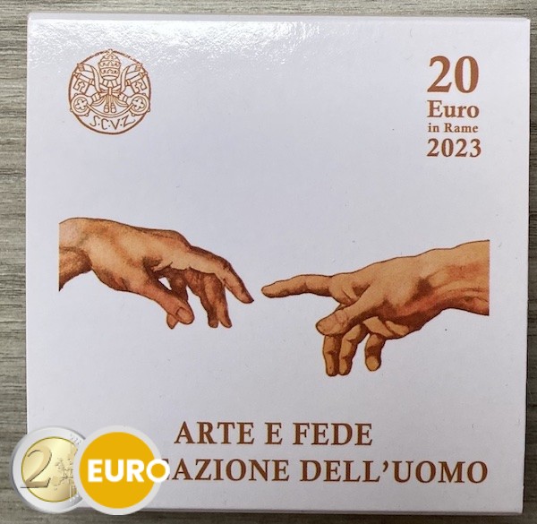 Vaticaan 2023 20 euro Schepping van Adam BE Proof koper | Euronotes.be