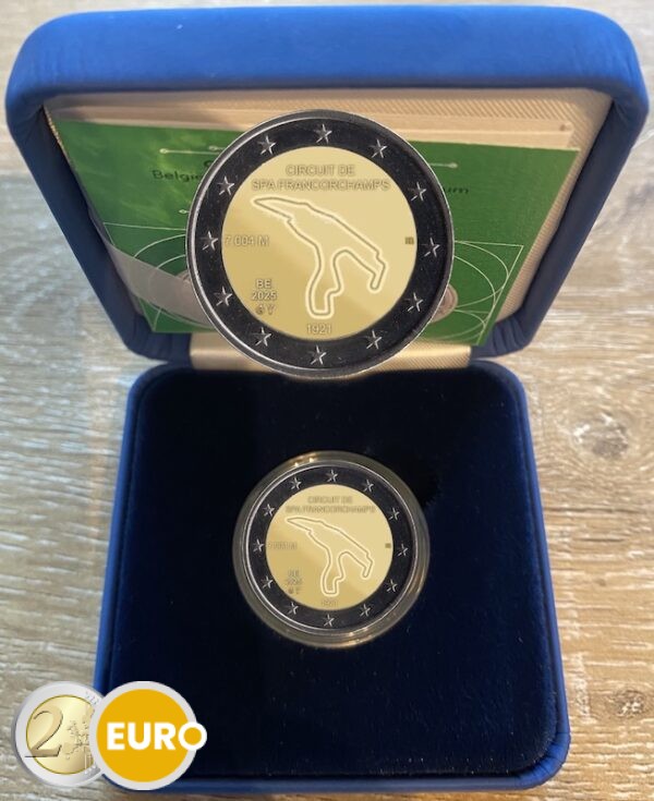 Belgie 2025 2 euro Spa-Francorchamps BE Proof | Euronotes.be