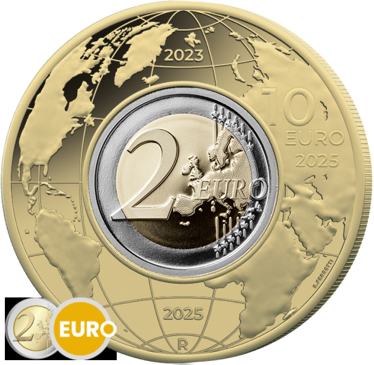 Italie 2025 2 euros + 10 euros Amerigo Vespucci BE Proof | Euronotes.be